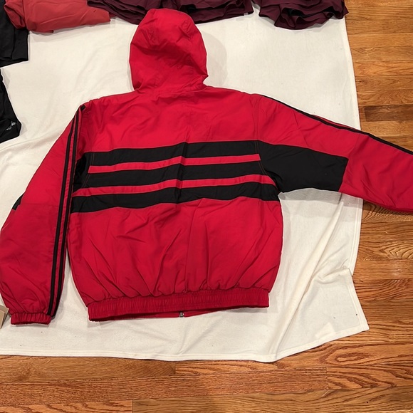 adidas | Jackets & Coats | Adidas Vintage 9s Moby Red Quilted Puffer ...
